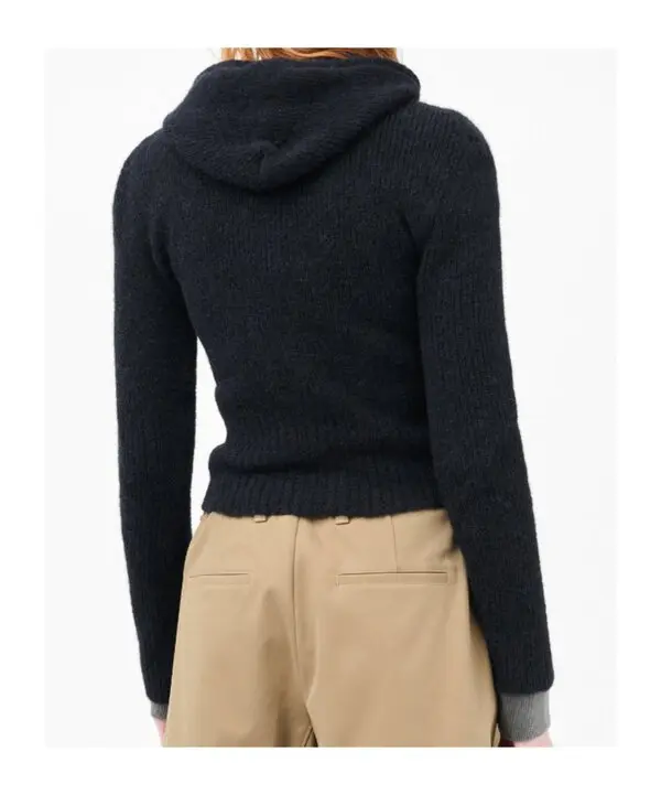 Our Legacy Zip-up Hooded Sweater With Ribbed Hem