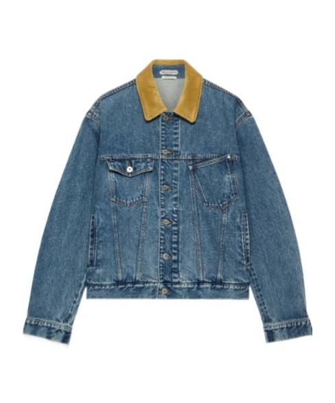 J.W.ANDERSON Denim Trucker Jacket With Corduroy Collar - Medium Blue