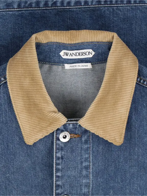 J.W.ANDERSON Denim Trucker Jacket With Corduroy Collar - Medium Blue
