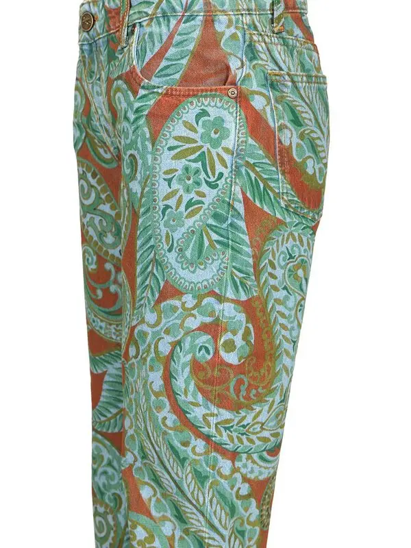 Etro Flared Jeans With All-over Paisley Motif - Multicolor