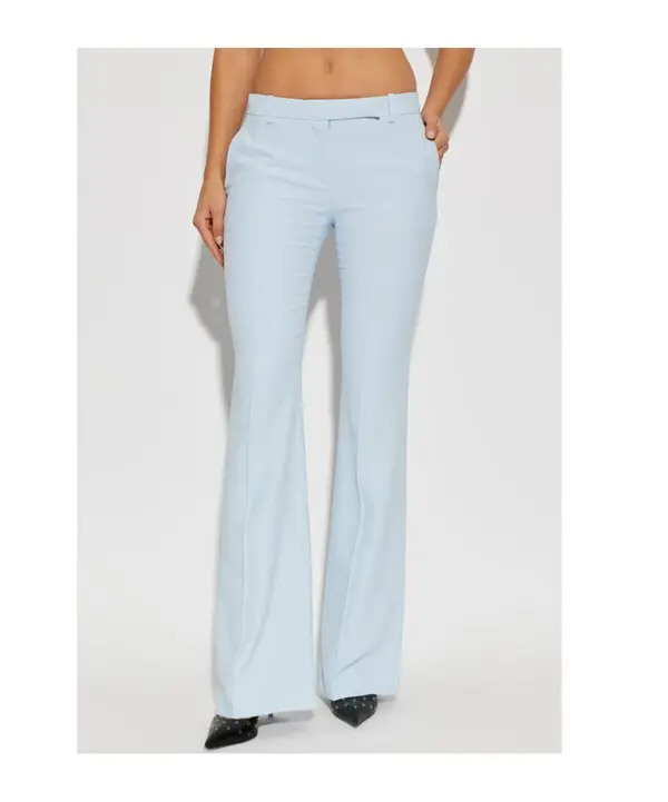Alexander McQueen Tailored Trousers With Creased Detailing - Light Blue