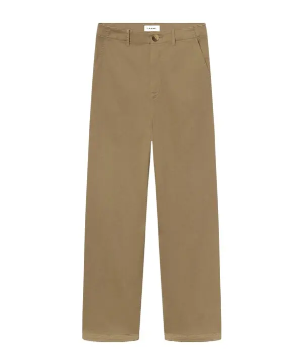 FRAME Belt Loop Straight Leg Casual Pants - Brown