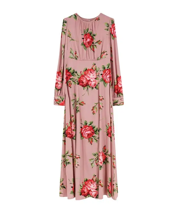 Dolce & Gabbana Floral Print Midi Dress - Pink