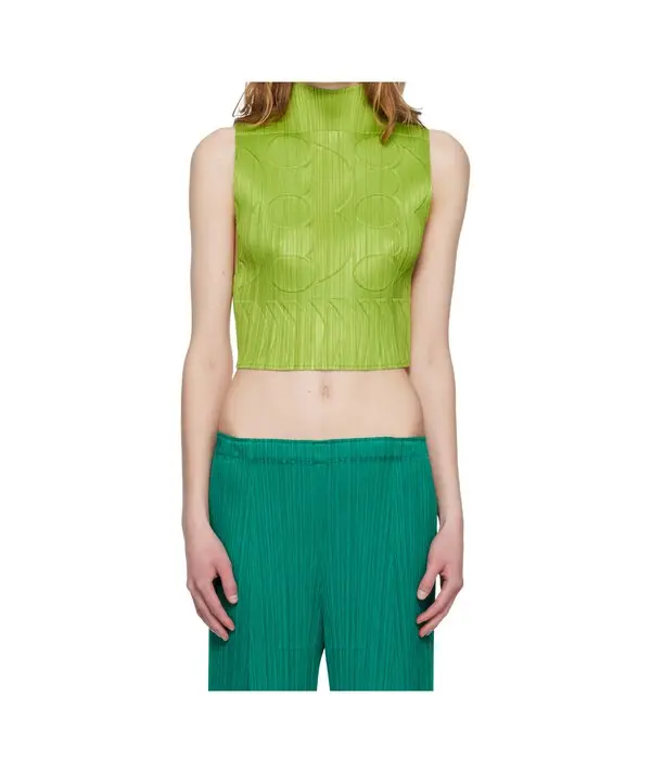 PLEATS PLEASE BY ISSEY MIYAKE Sleeveless Cropped Top