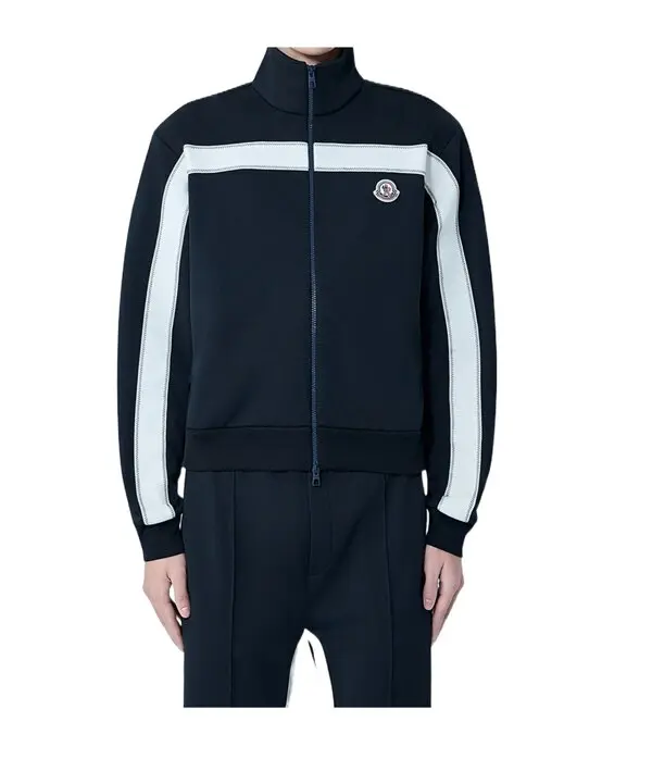 Moncler Contrast Stripe Zip Sweatshirt