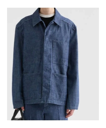 JIL SANDER Chambray Pocket Detail Shirt Jacket - Indigo