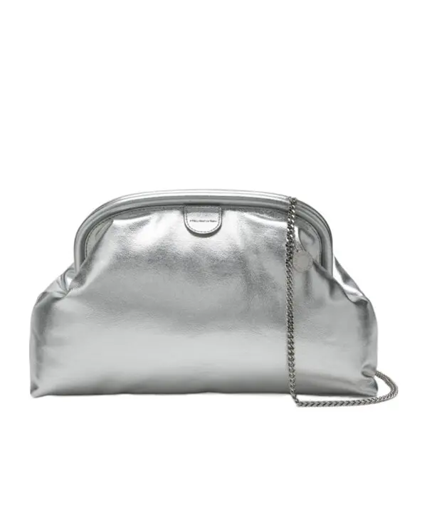 Stella McCartney Metallic Chain Clutch Bag - Silver