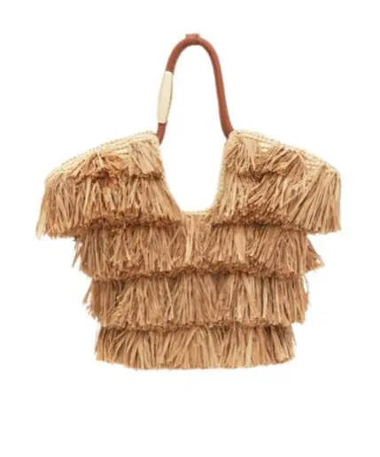 Zimmermann Goldentime Small Fringe Tote - Nude
