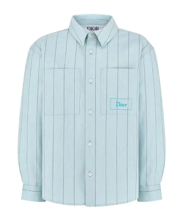 Dior Long Sleeve Shirt With Patch Pockets And Embroidery