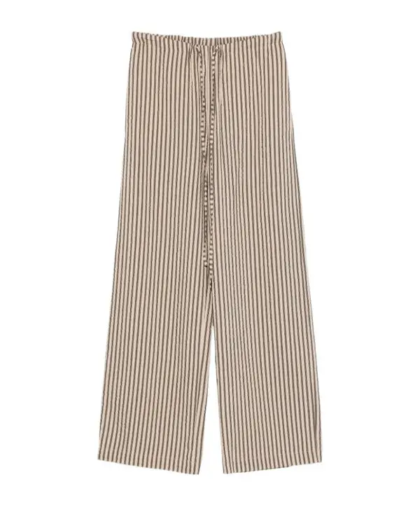 ALYSI Striped Wide-leg Trousers - Nude