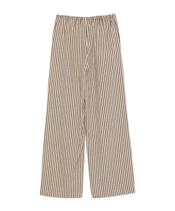 ALYSI Striped Wide-leg Trousers - Nude