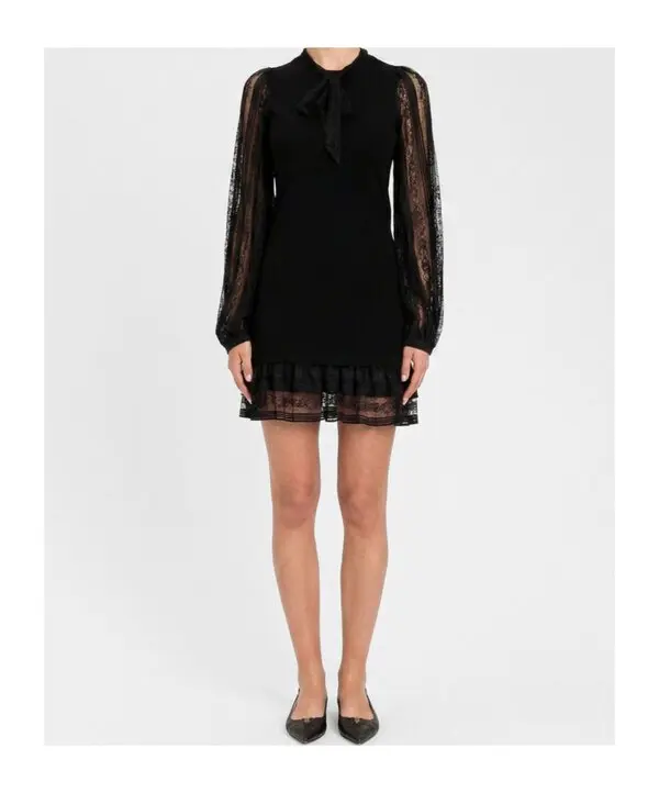 TWINSET Lace Sleeve Mini Dress
