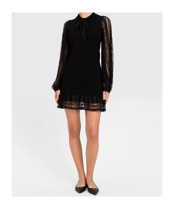 TWINSET Lace Sleeve Mini Dress