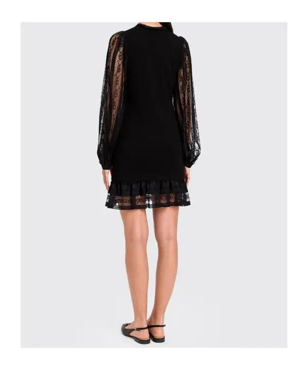 TWINSET Lace Sleeve Mini Dress
