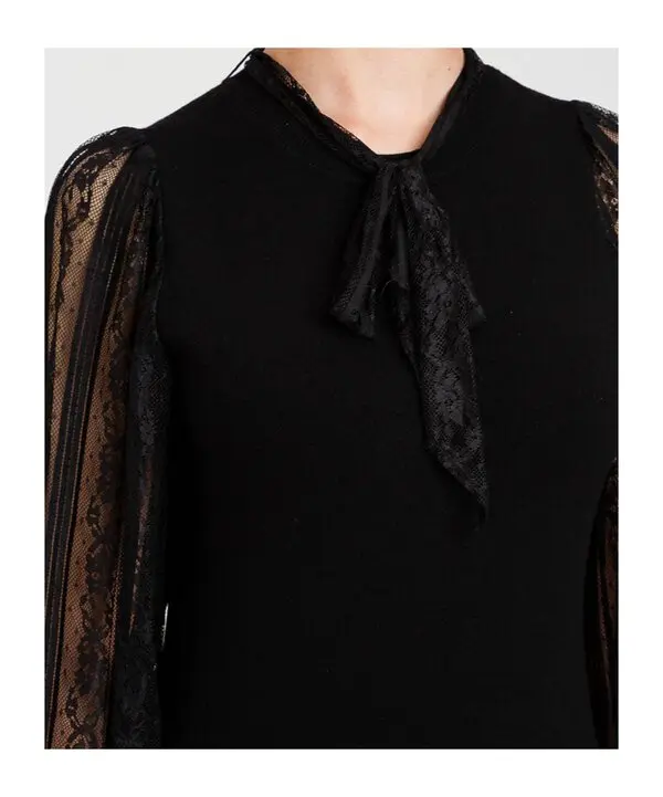 TWINSET Lace Sleeve Mini Dress