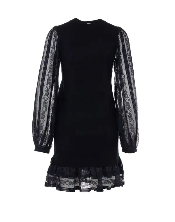 TWINSET Lace Sleeve Mini Dress