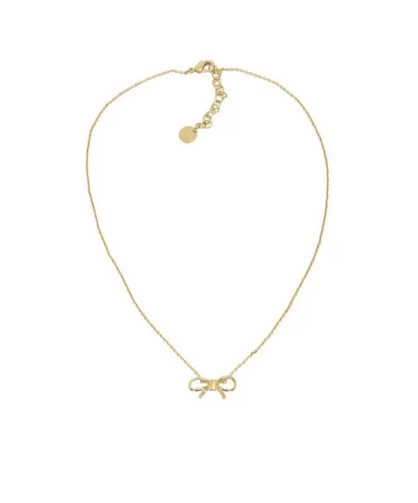 FERRAGAMO Gold Bow Pendant Necklace - Golden