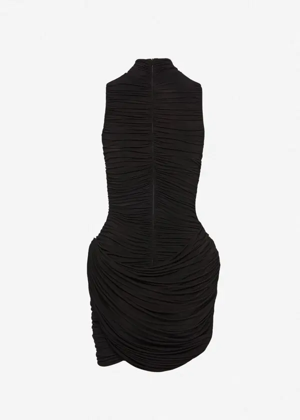 Magda Butrym Ruched Floral Appliqué Mini Dress