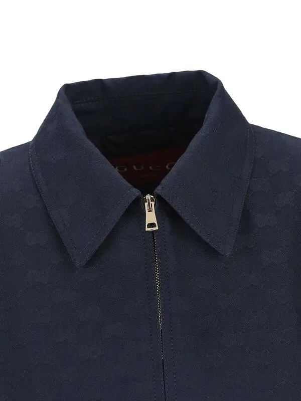 Gucci Monogrammed Zip-up Jacket - Black