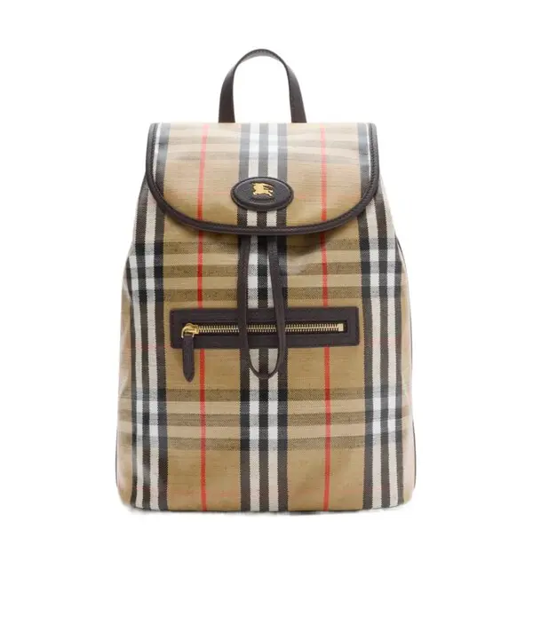 Burberry Highlands Check Backpack - Sand Beige