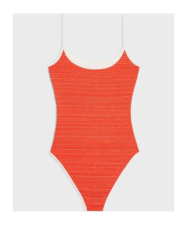 Celine Striped Jersey Swimsuit