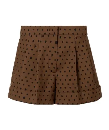 Fendi Falena Dots Printed Flared Shorts - Brown