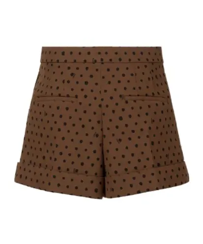 Fendi Falena Dots Printed Flared Shorts - Brown