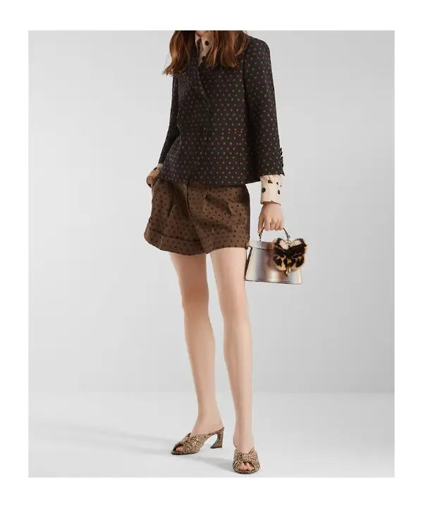 Fendi Falena Dots Printed Flared Shorts - Brown