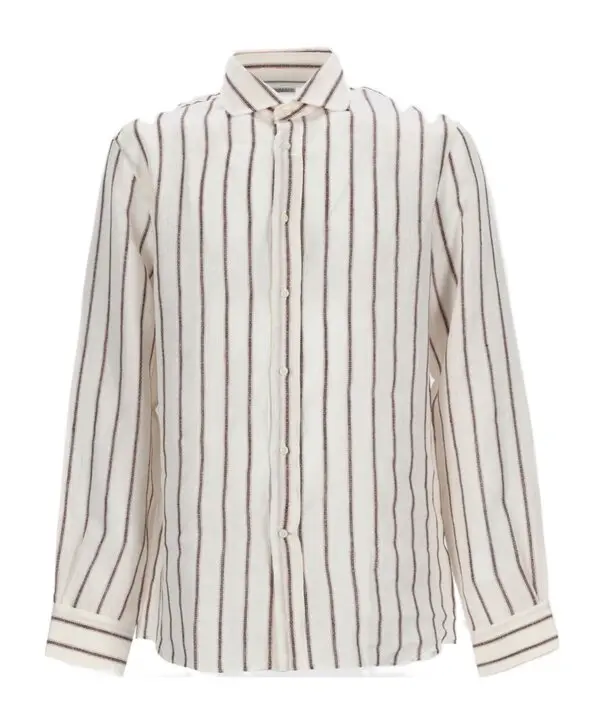 Brunello Cucinelli Striped Linen Shirt - White