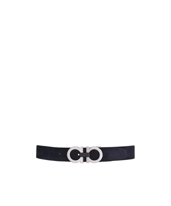 FERRAGAMO Adjustable Gancini Belt - Navy Blue
