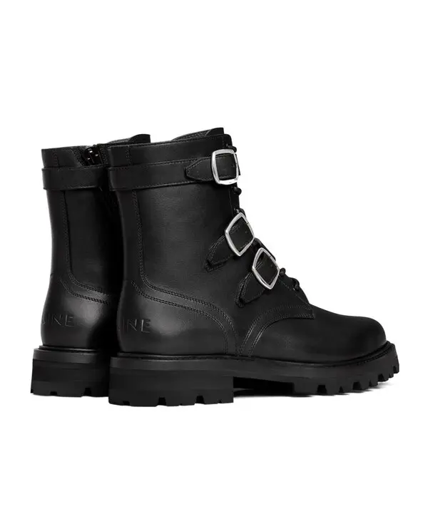 Celine Maggie" Buckle Zipped Boot In Shiny Bull