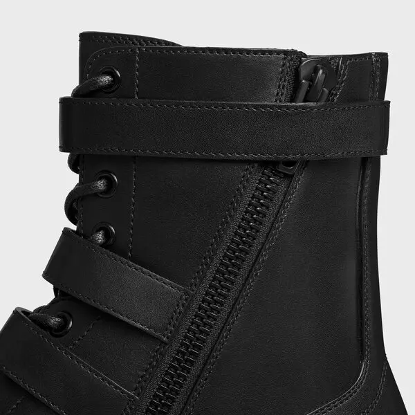 Celine Maggie" Buckle Zipped Boot In Shiny Bull