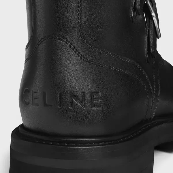 Celine Maggie" Buckle Zipped Boot In Shiny Bull