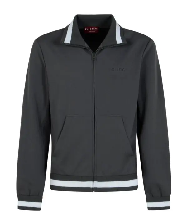 Gucci Logo-embroidered Striped-trim Sweatshirt