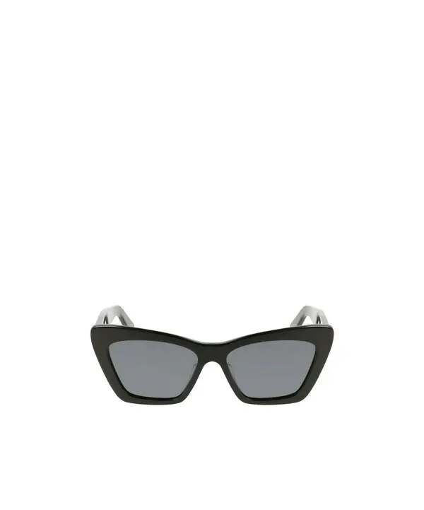 FERRAGAMO Geometric Cat Eye Sunglasses - Black/gray