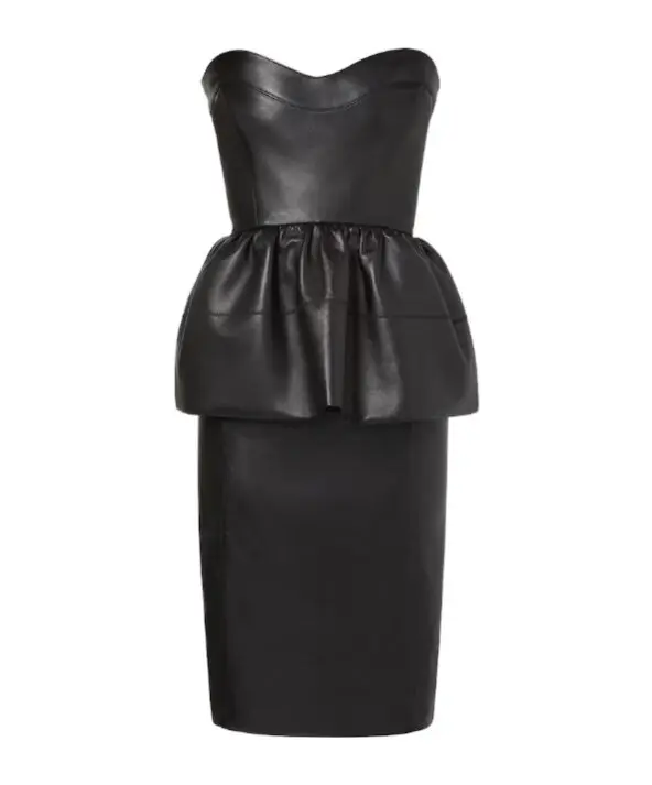 Fendi Strapless Peplum Midi Dress