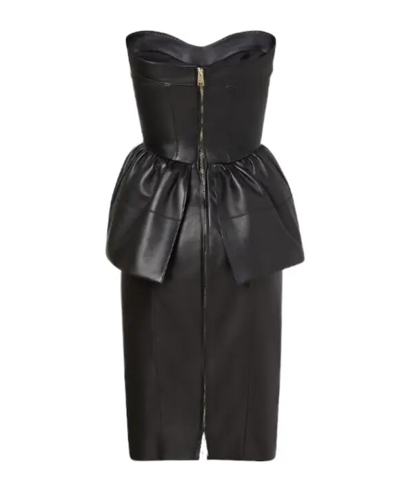 Fendi Strapless Peplum Midi Dress