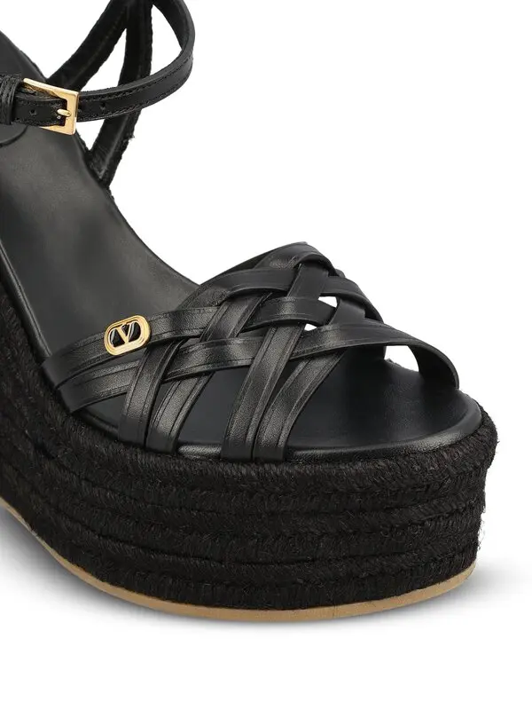 Valentino Garavani Vlogo Signature Espadrille Wedge Sandals