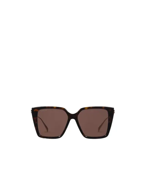 Gucci Square Frame Sunglasses - Dark Brown Hawksbill Turtle