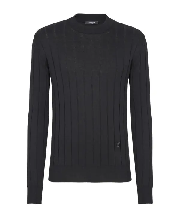 Balmain Knit Pb Jumper - Black