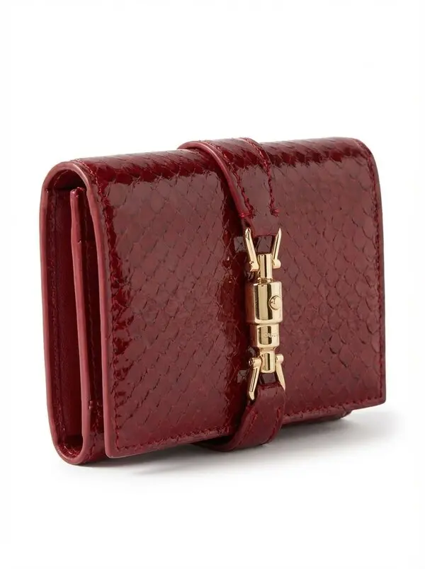Gucci Jackie Python Medium Wallet - Deep Red