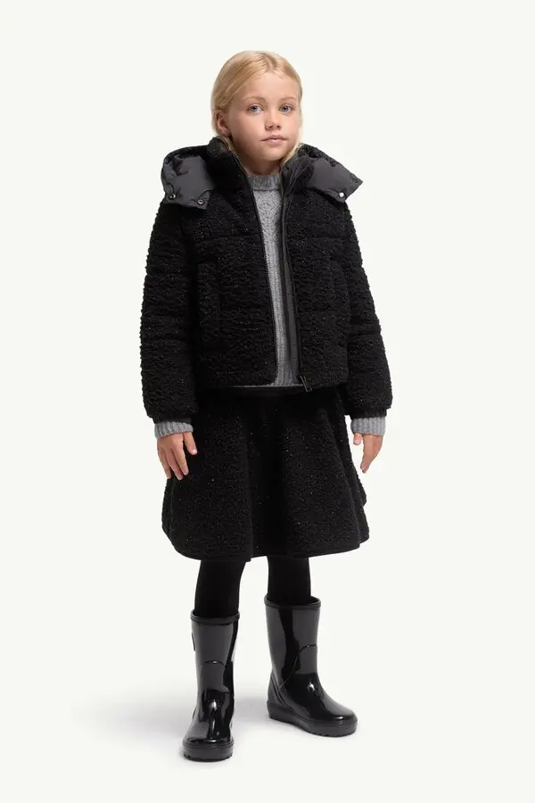 Moncler Zambaga Metallic Teddy Hooded Down Jacket