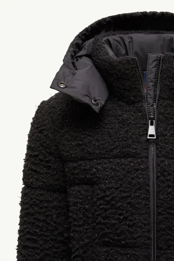 Moncler Zambaga Metallic Teddy Hooded Down Jacket