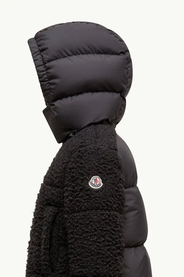 Moncler Zambaga Metallic Teddy Hooded Down Jacket