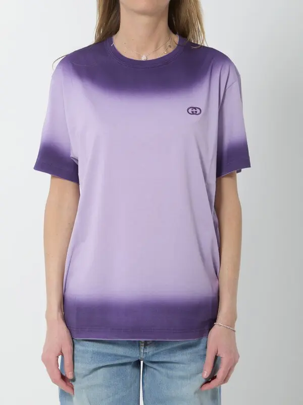 Gucci Gradient Logo Embroidered Crewneck T-shirt