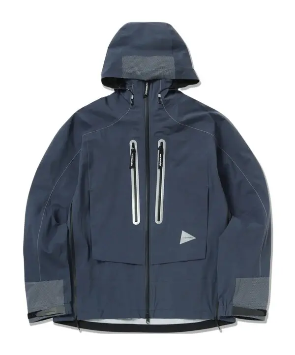 AND WANDER Zip Pocket Hooded Jacket - Blue