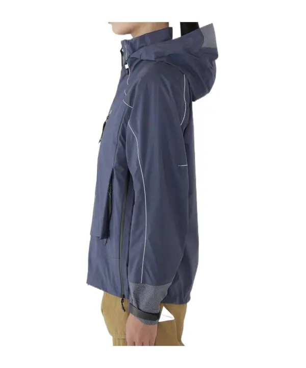 AND WANDER Zip Pocket Hooded Jacket - Blue