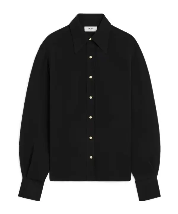 Celine Long Sleeve Shirt In Viscose And Silk Cady