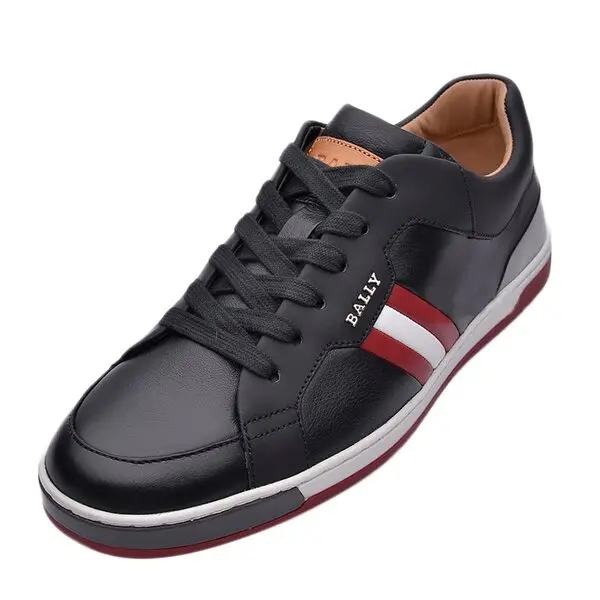 Bally Striped Casual Leather Sneakers