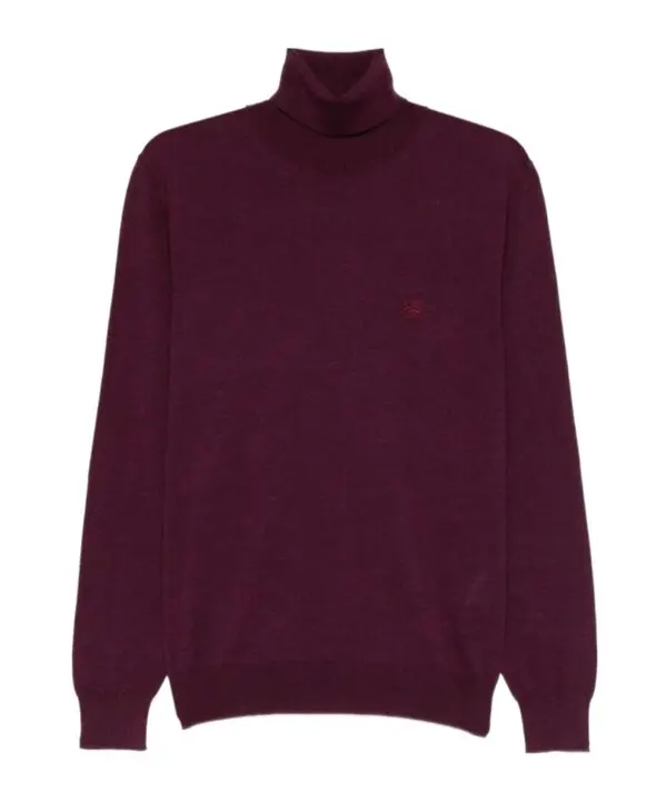 Etro Roll-neck Embroidered Top - Red